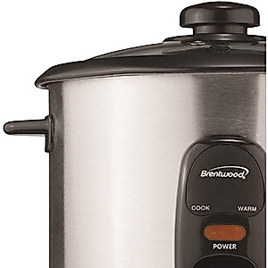 Brentwood Rice Cooker, 8-Cup, Stainless Steel,TS-15,2
