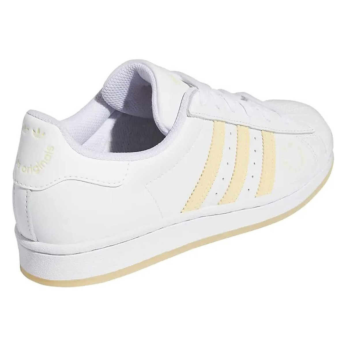 adidas Originals Women's Superstar Low Shoes, Casual Leather Sneakers, Footwear White/Easy Yellow, 6.5