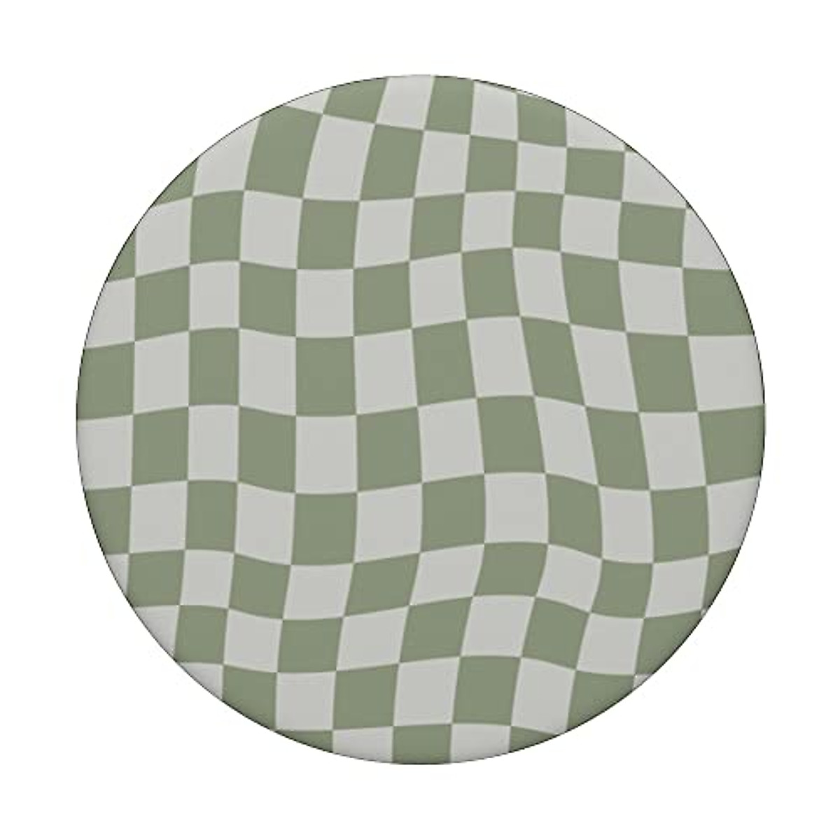 Wavy Checkered Sage Green Checkerboard Pattern Aesthetic PopSockets Swappable PopGrip