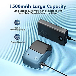 2 Inch Label Printer B1 with Tape, Wireless Bluetooth Portable Sticker Maker, Small Business Thermal Printer, Compatible iOS & Android, for All Purpose Barcode Address Text Labels (Grey)