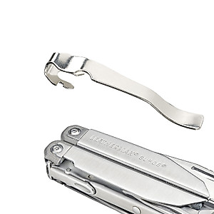 Heavaluefit Durable Pocket Clip for LEATHERMAN Surge, Made of High Quality Stainless Steel, Quick Install and Remove Clip Accessories Perfcet for LEATHERMAN Surge (Sliver)