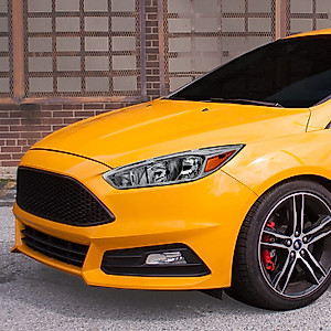 DNA MOTORING HL-OH-FF16-CH-AM Pair Chrome Housing Amber Corner Headlights Replacement For 15-18 Focus Fits Halogen Headlight Models