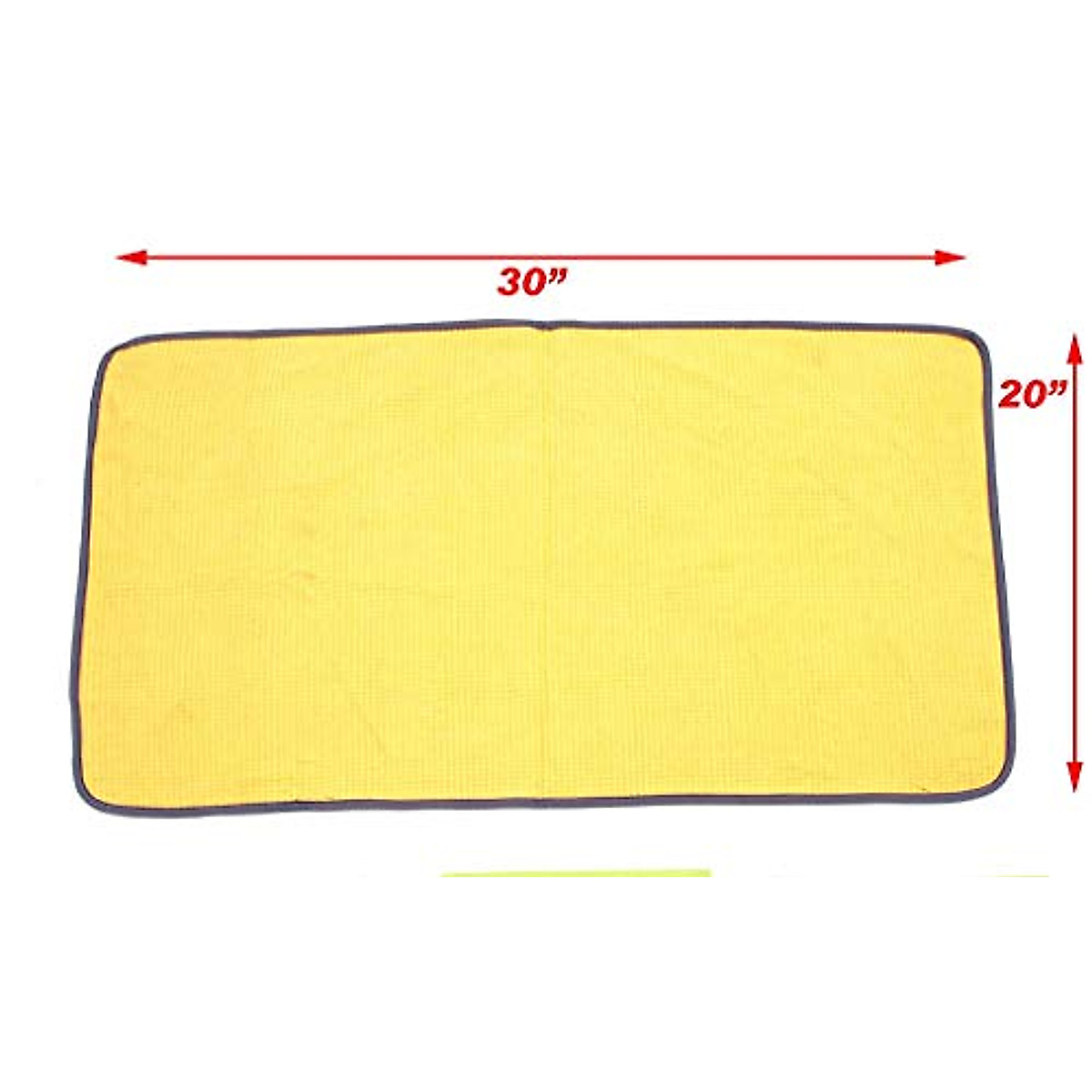One Pass Hydroglide 14" Waterblade Silicone Y-Bar Squeegee Yellow with XL Micro Fiber Towel