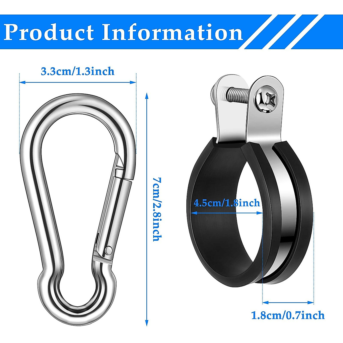 Hanger Bracket Assembly Stainless Steel Clamp Semi Truck Accessories for Semi Truck Tractor Trailer 3-in-1 Wrap Air Hose Lines (4 Sets)