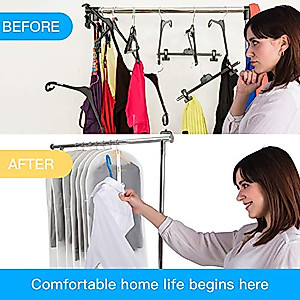 VOSIGREEN Hanging Garment Bags 7 Piece Set - 60 Inch Translucent Dust Proof Clothes Bag White Breathable Full Zipper Dust Cover for Suit Dance Costumes Gown Dress | 4 Portable Travel Shoe Bags