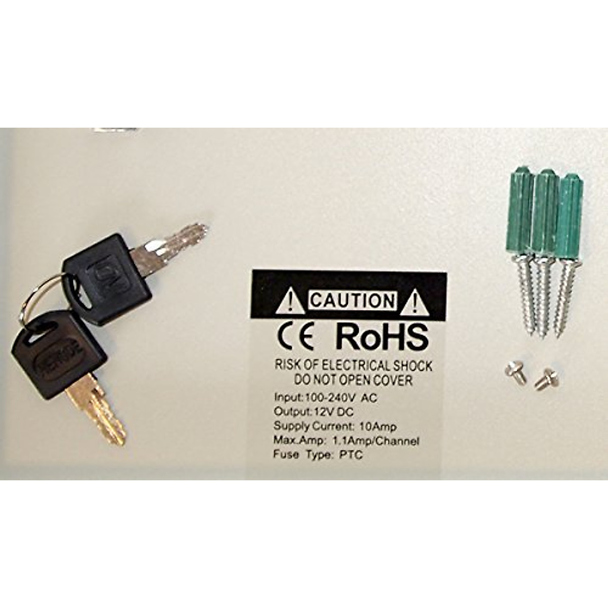 Evertech 16 Channel 12 Volt DC Output CCTV Distributed Power Supply Box for Security Camera with 18 Pcs. DC Male Pigtail