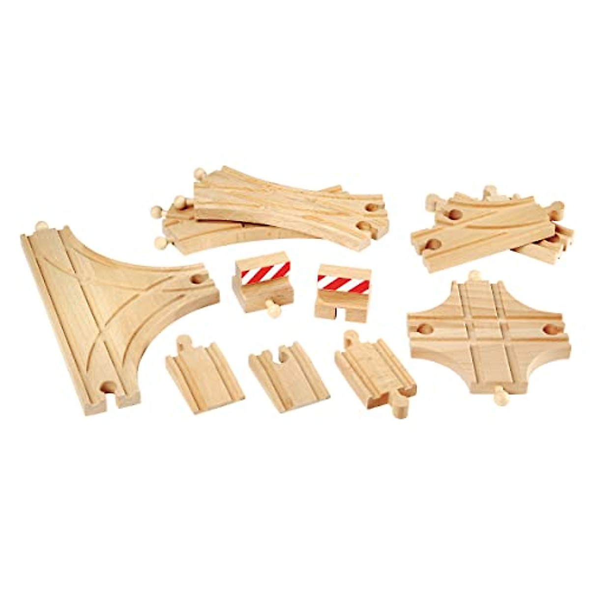 BRIO World 33307 - Advanced Expansion Pack - 11 Piece Set of Wooden Train Tracks for Kids | Train Set Expansion | Fun Learning Toy | Compatible with All Railway Toys | FSC Certified