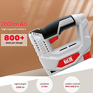 KeLDE 2 in 1 Cordless Staple Gun/Nail Gun Kit, 2000mAh Li-ion Rechargeable Stapler Battery Power Staple Gun for Upholstery, Wood, Furniture DIY with 900pc T50 Staples and 300pc 5/8" Nails