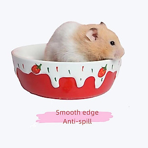 Toietmoi Hamster Ceramic Cartoon Food Bowl Water Prevent Tipping Christmas Party Style Guinea Pig Rabbit Gerbil Chinchilla Hedgehog Rat Small Animals Pets Assorted Colors