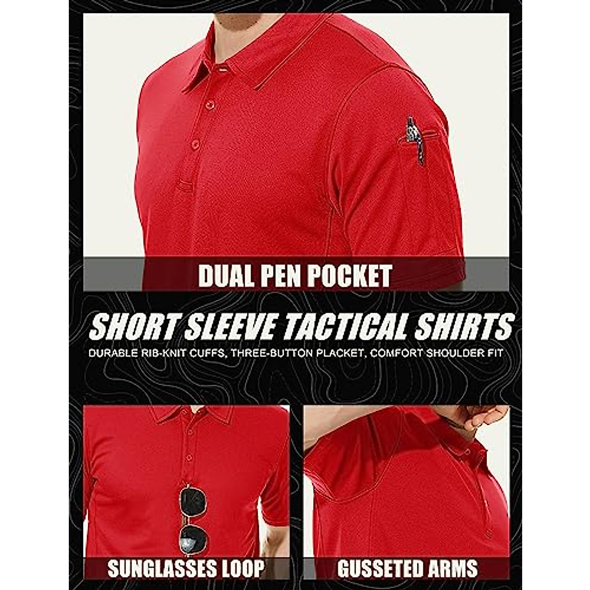 MAGCOMSEN Golf Polo Shirts for Men Short Sleeve Golf Shirts for Men Polo Shirts Work Shirts for Men T Shirts Fishing Shirts Casual Shirts Quick Dry Shirts Summer Shirts