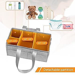 Anysiny Baby Diaper Caddy- Portable Toddler Diaper Stackers & Caddies Nursery Storage Bin and Car Organizer for Diapers and Baby Wipes, Collapsible Newborn Caddies Car Travel Baby Shower Basket