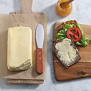 New Star Foodservice 43006 Wood Handle Butter Spreader, 7.5-Inch, Silver, Set of 4