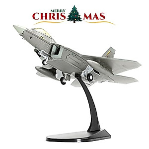 NUOTIE F-22 Raptor 1/100 Scale Diecast Metal Fighter Jet Model Stealth Combat Airplane Air Force Aircraft Alloy Model with Stand for Adult Military Collections or Gift (FF 03049)