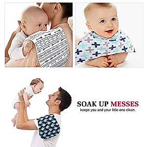 Zooawa 5 Pack Baby Burp Cloths, Multi-use and Absorbent Burp Set Christmas Soft Large Burping Towels Bib with Waterproof Layer for Baby Girls Boys, Color C