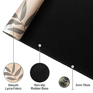 iLeadon Extended Gaming Mouse Pad, 35.4x15.75 inches, XXL Desk Mat, Non-Slip Rubber Base, Wave Pattern (Tropical Leaf)