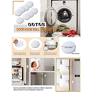 Pack of 3 Pieces Silicone Doors Knob Wall Shield, Door Handle Bumper,Self Adhesive Round Soft Rubber, Door Stopper Pads, (Large Round Style 3.15", White) (Large 3.15 inch) (3.15inch 3Pc) 1