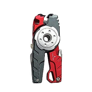 Creative Angler Multi Fishing Tool - Nipper Line Cutter, Knot Tie Tool, Hook Eye Cleaner, Hook Sharpner, and Zinger/Retractor Included (Red)