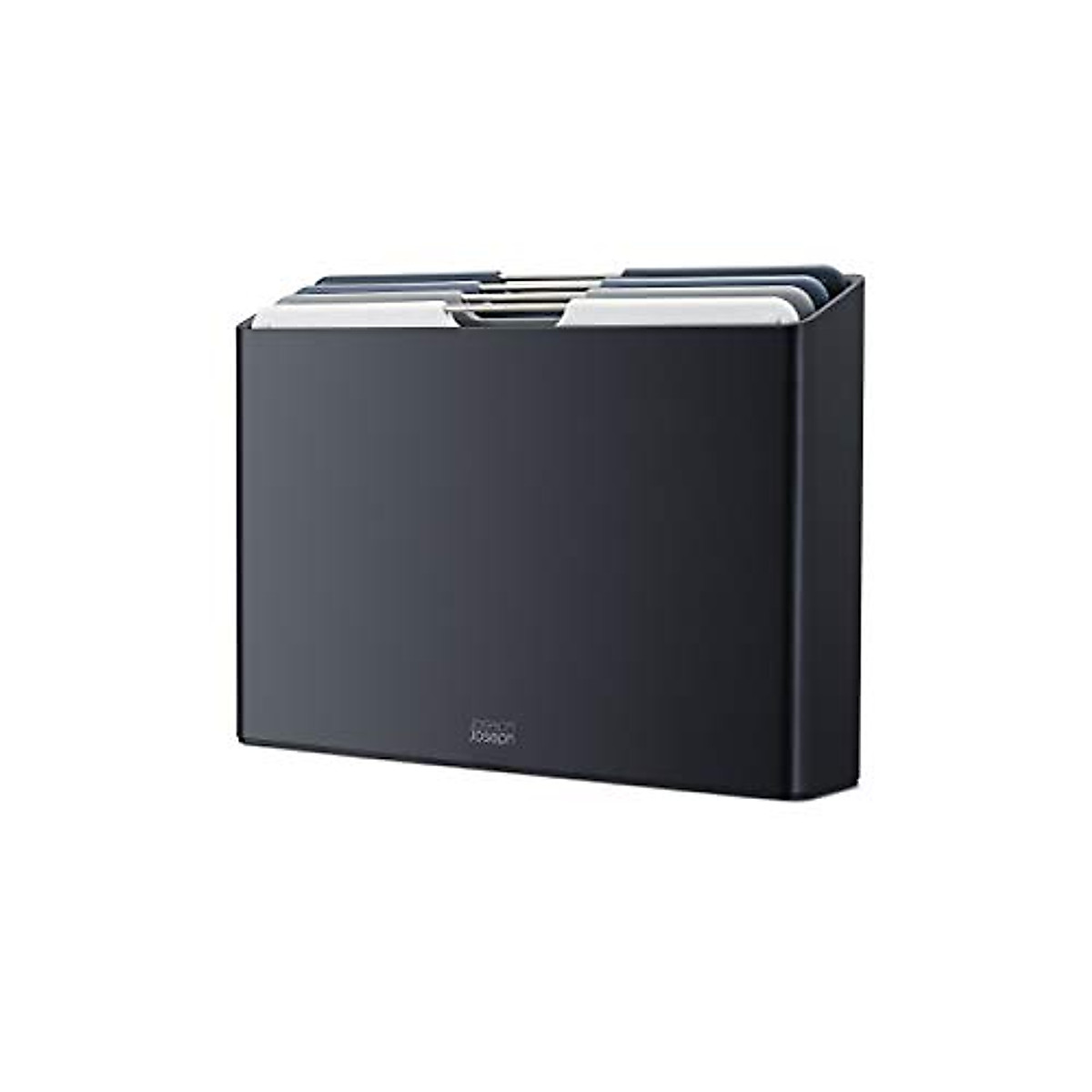 Joseph Joseph Folio 4-Piece Color coded Cutting Board Set, Slimline Case for Organized Storage, Large - Graphite