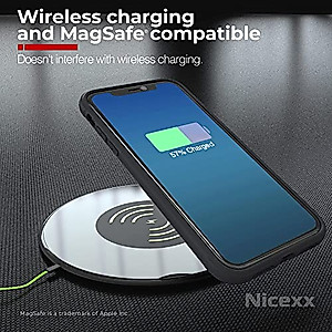 Nicexx Designed for iPhone Xs Max Case with Carbon Fiber Pattern, 12ft. Drop Tested, Wireless Charging Compatible - Gold