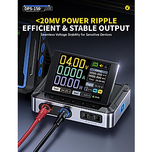 FNIRSI DPS-150 DC Power Supply Variable, 30V 5A Adjustable DC CNC Power Supply with 4-Digit IPS Display, <20mV Power Ripple, PD/QC/DC Input, PC Programmable Switching Power Supply (NO Power Adapter)