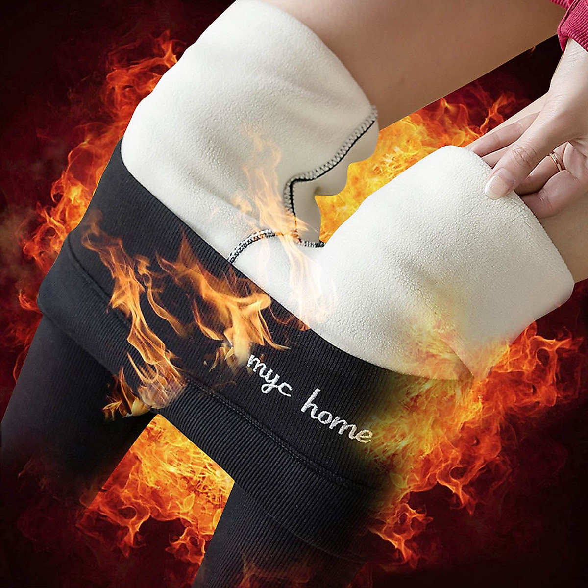 AMDBEL Soft Clouds Fleece Leggings for Women 2023 Casual Warm Winter Pants Slim Leggings Fleece Lined Thermal Leggings Tights,Fleece Lined Tights Women,Warm Leggings for Women Winter Pack