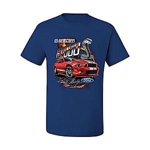 Shelby GT500 Cobra Official Ford Motors Design Cars and Trucks Men's Graphic T-Shirt, Royal, Large