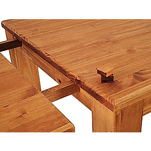 B.R.A.S.I.L.-Möbel TableChamp Dining Table Set Rio Eight Pine Chairs with Extensions Included Honey Solid Wood