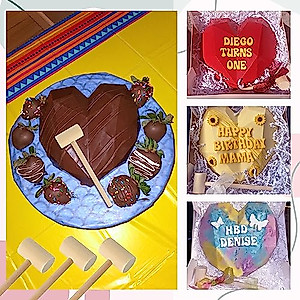 Large Wooden Hammer 7.3in Seafood Hammers for Cracking Crab Lobster Shellfish, Wooden Mallet for Chocolate Breakable Heart Smash, Crafts(6 Pack)