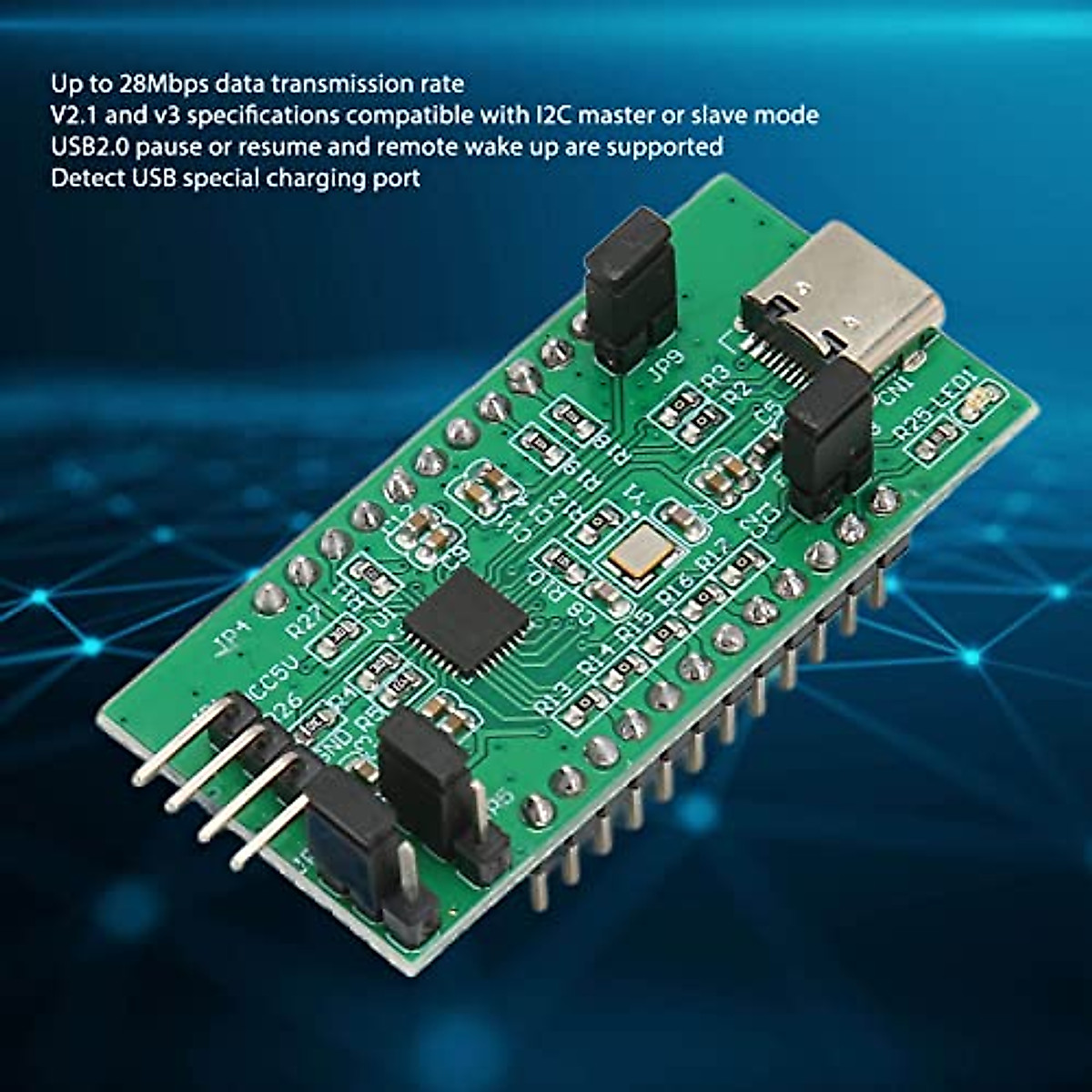 USB Download Module, Wide Compatibility 28Mbps Transmission USB 2.0 Chip Development Modules Multifunctional for Data Acquisition