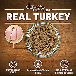 Dave's Pet Food Grain Free Wet Cat Food (Turkey), Made in USA Naturally Healthy Canned Cat Food, Added Vitamins & Minerals, Wheat & Gluten-Free, 12.5 oz (Case of 12)