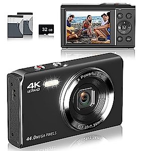 Digital Camera-1080P 44mp Camera, 16x Digital Zoom 2.8 Inch Camera, with 32GB SD Card, Two Batteries