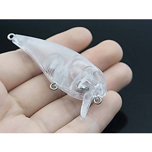 10PCS Unpainted Lure Blanks 8.11g 5.9cm with 5mm Free Fishing Eye Crankbait Baits Simulation Blank Body Clear Hard Baits Trout Salmon Minnow Lure Popper Lures Topwater Freshwater 8155