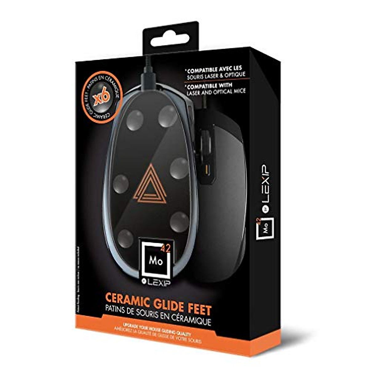 Lexip Mo42 Ceramic Gaming Feet - Hardwearing, Incomparable Glide - Compatible with All Mice, Laser and Optical - Gain Speed, Precision, Control and Playing Comfort (V1)