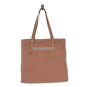 Myra Bag Cowhide Purse - Oakley Specks Cowhide Purses for Women with Floral Tooled Leather Accent, Cow Hide Purse and Canvas Tote, Cowhide Fringe Purse, Western Gifts for Women