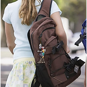 2023 Nightmare Halloween Christmas Tree Decorations, Cute Jack and Sally Christmas Pendants, Flat Christmas Ornaments Set for Xmas Tree and Car Interior (A)