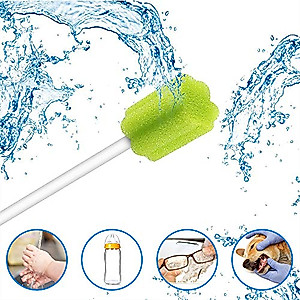 ZIZNBA (50 Pack) Disposable Oral Swabs, Sterile Dental Sponge Swabsticks Unflavored for Mouth & Gum Cleaning