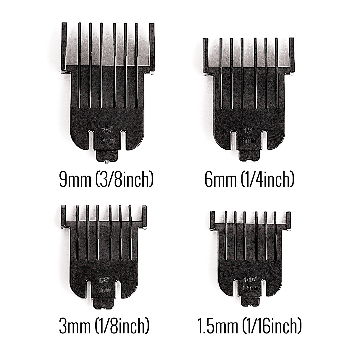 Guide Comb 1.5/3/6/9 MM for Andis SlimLine Pro Li D7 D8, 4-comb Set, Professional Hair Clipper Guards for SlimLine Pro Li D7 D8