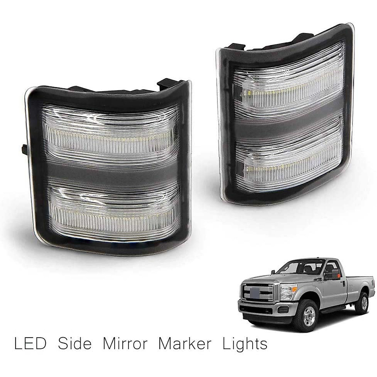 Led Side Mirror Marker Lamp For Ford F250 F350 F450 F550 2008 2009 2010 2011 2012 2013 2014 2015 2016 Super Duty Switchback White Led Driving Parking Light Amber Led Turn Signal Light Smoke Lens