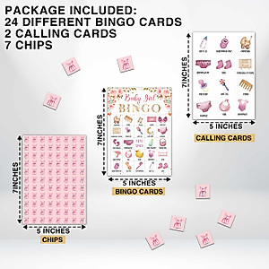 Baby Shower Bingo Games, Baby Bingo for Baby Shower, Blush Pink Floral Baby Bingo Game, Gender Reveal Games, Baby Shower Decorations Favors, 24 Players Bingo Games Cards (C04)