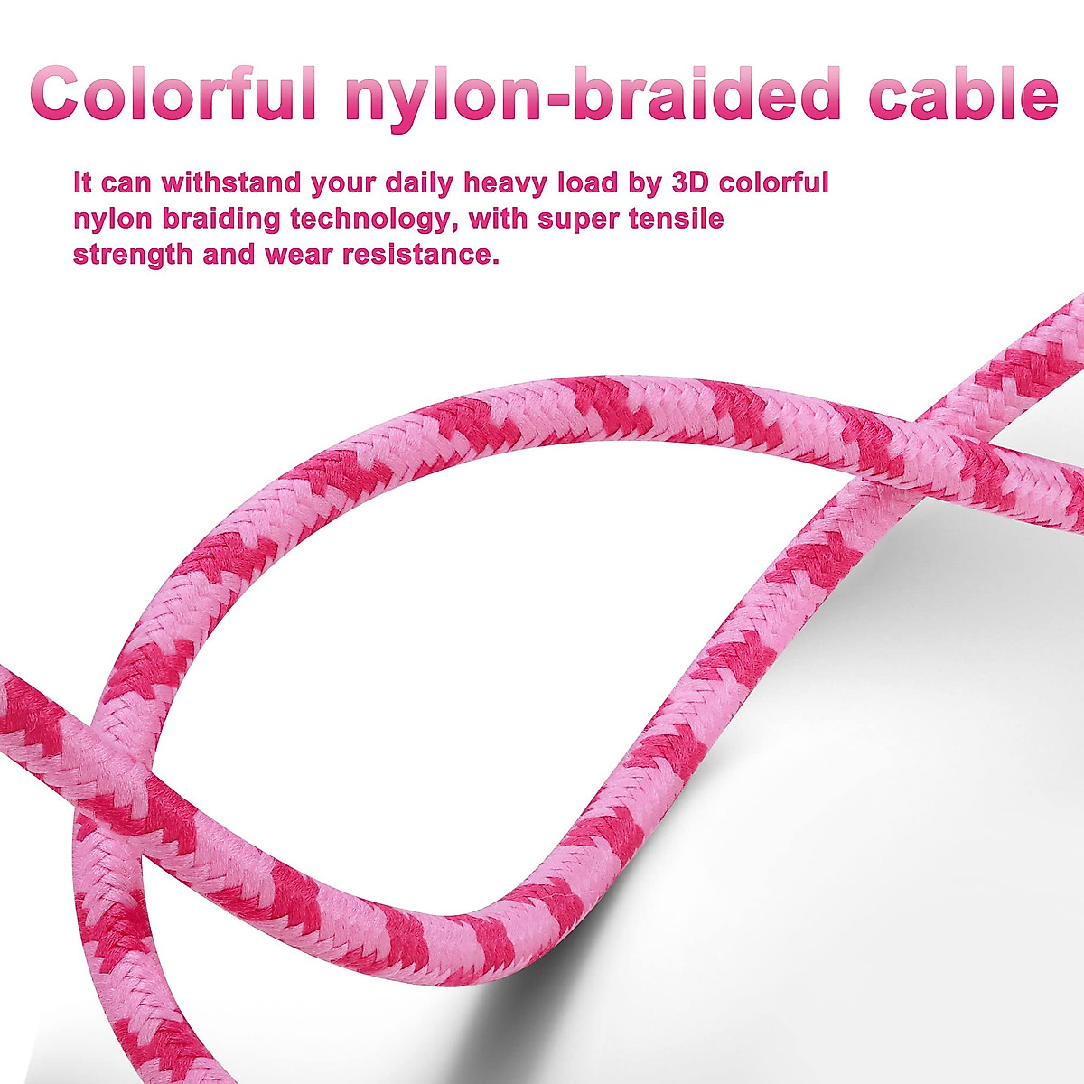 Hrbzo 3FT Nylon Braided Cable [1-Pack] [MFi Certified] Compatible with iPhone Charger Compatible iPhone 14/13/12/11/Xs/XR/8/SE/iPad More