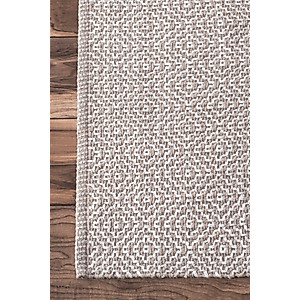 nuLOOM Lorretta Geometric Cotton Area Rug, 10x14, Taupe