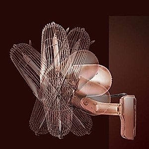 16-inch Metal Retro Wall Fan, Swinkz Mechanical / Remote Control Wall-mounted Fan, 3 Speed, Shaking Head, 100W, Retro Copper ( Color : Remote control )