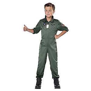 California Costumes Child Unisex Fighter Pilot Child Costume Army Green, Extra Large