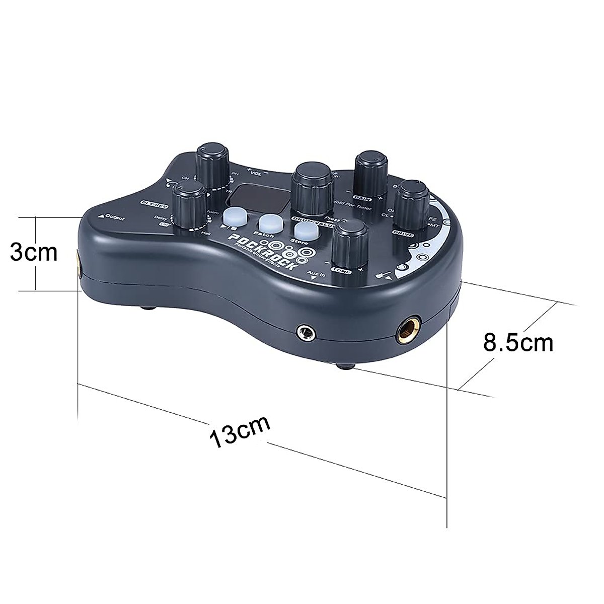 summina Guitar Pedal Multi Effects Guitar Pedal Guitar Delay Pedal Guitar Loop Pedal Portable Multi-effects Processor Effect Pedal 15 Effect Types 40 Drum Rhythms Tuning Function - Grey
