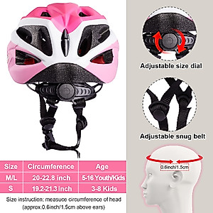 SKT HP Toddler Bike Helmet, Adjustable Helmet for Kids and Youth with Detachable Magnetic Goggles, Bicycle Cycling Skate Scooter Skateboard Helmet for Girls and Boys Pink