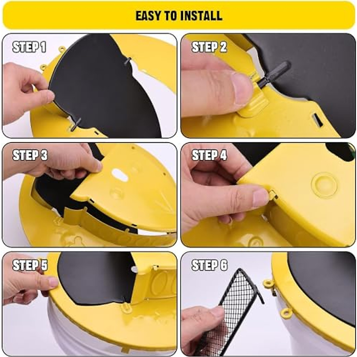 Bucket Lid Mouse Trap - Multi-Catch, Auto-Reset, Humane or Lethal Rat Trap - Metal Material - Bait Racks - Anti Escape - 5 Gallon Bucket Compatible