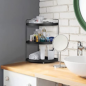 Lvssci Corner Shelf 3 Tier Bathroom Countertop Organizer ，Kitchen Bathroom Countertop Perfume Trays for Dresser Cosmetic Makeup Organization Standing Shelves Space Saving Holder