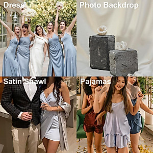 MLMW Christmas Champagne Satin Fabric 3 Yards 60" Wide Silky Charmeuse Satin Fabric by The Yard Continuous Fabric for Halloween Wedding Dress, Thanksgiving Party Decorations, Sewing, Backdrop