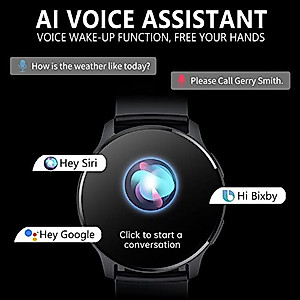 Smart Watch for Women(Make/Answer Call) Activity Fitness Tracker for Android iOS Phones AI Voice Control Smartwatch with Heart Rate Sleep Monitor Pedometer Digital Watch for Women Waterproof Blcak