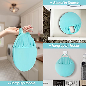 27" Pop Up Laundry Hamper, HEON Collapsible Laundry Basket for Dirty Clothes Dryer & Washer Removal, Foldable Laundry Basket Portable Clothing Hamper Carrier for Mom Dad Wife Husband Friends(Cyan)